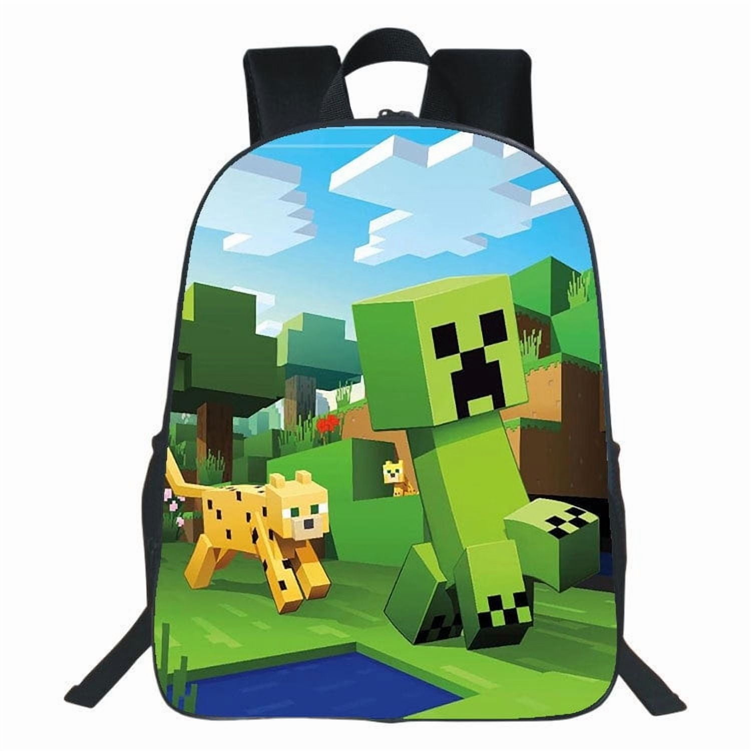 Minecraft Backpack Cartoon Printed Men's and Women's Large Capacity ...