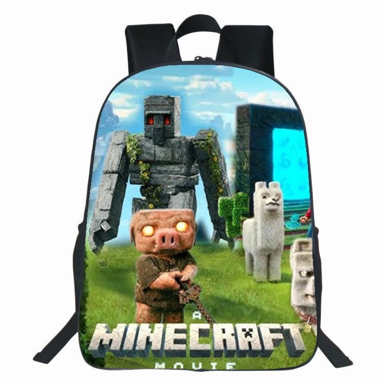 Minecraft Backpack| Gamer Black Rucksack | Green Creeper Zombie ...
