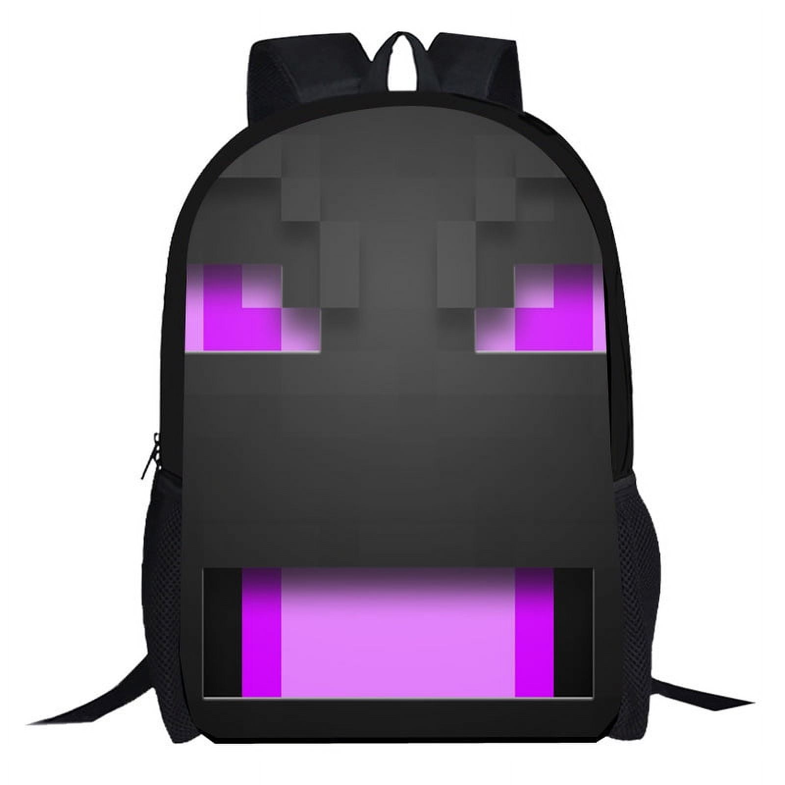 Minecraft Backpack| Gamer Black Rucksack | Green Creeper Zombie Skeleton Enderman & Cave Spider ...
