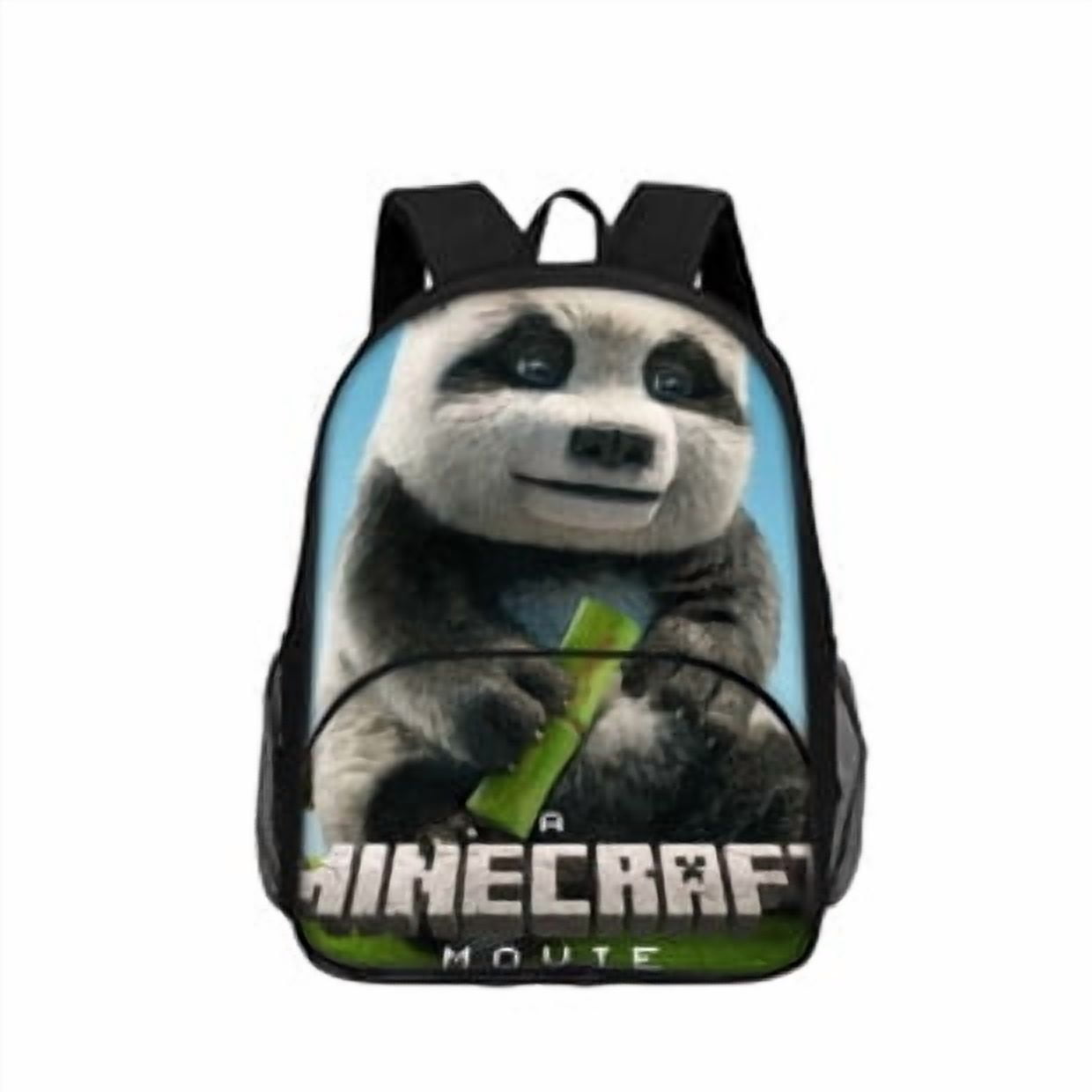Minecraft Backpack| Gamer Black Rucksack | Green Creeper Zombie ...