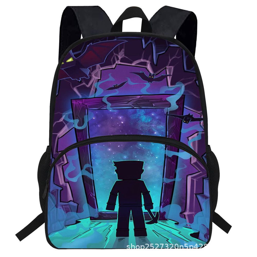 Minecraft Backpack | Gamer Rucksack | Green Creeper Zombie Skeleton Enderman & Cave Spider ...