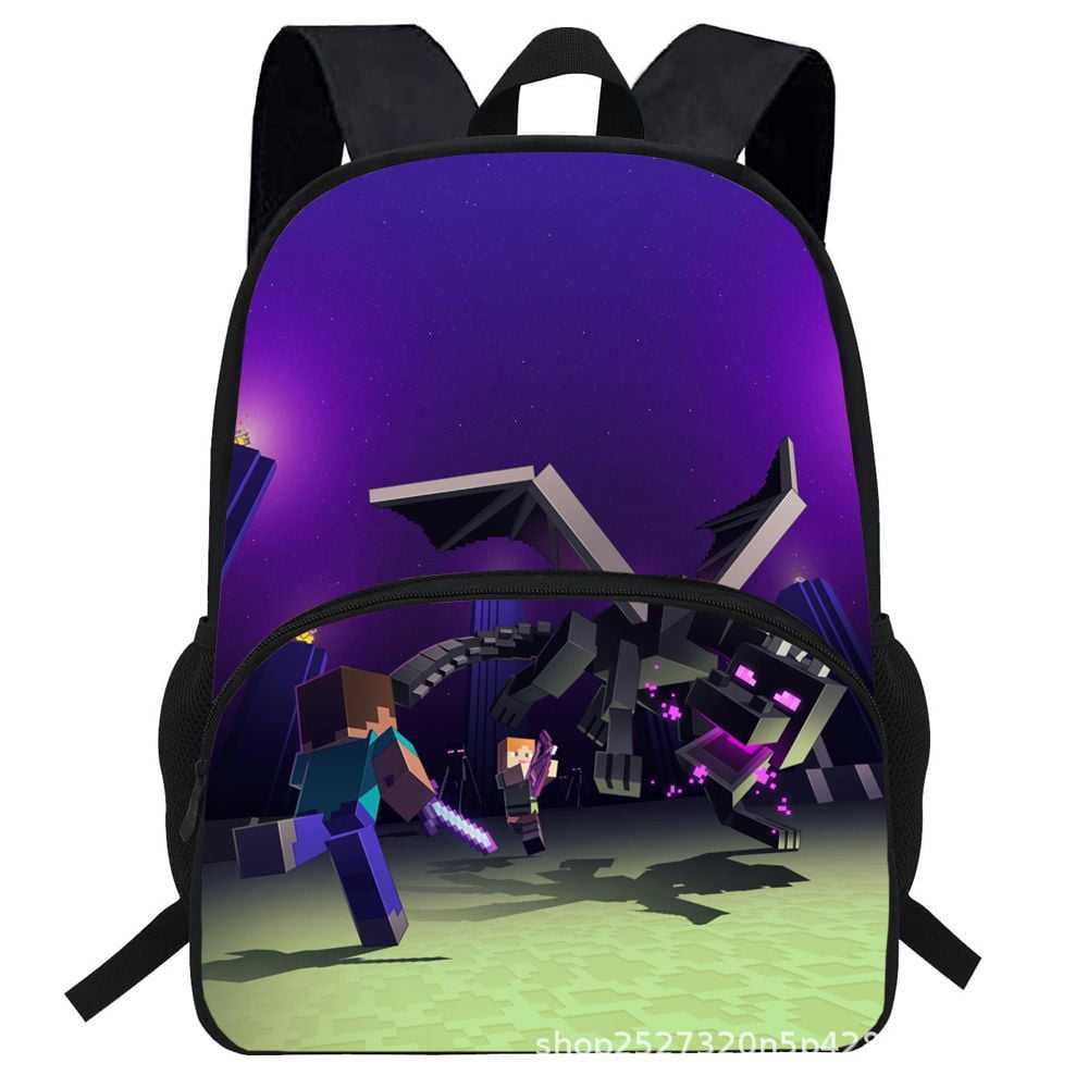Minecraft Backpack | Gamer Rucksack | Green Creeper Zombie Skeleton Enderman & Cave Spider ...