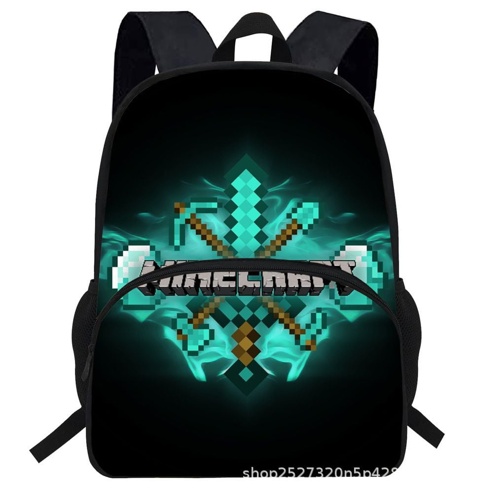 Minecraft Backpack | Gamer Rucksack | Green Creeper Zombie Skeleton ...
