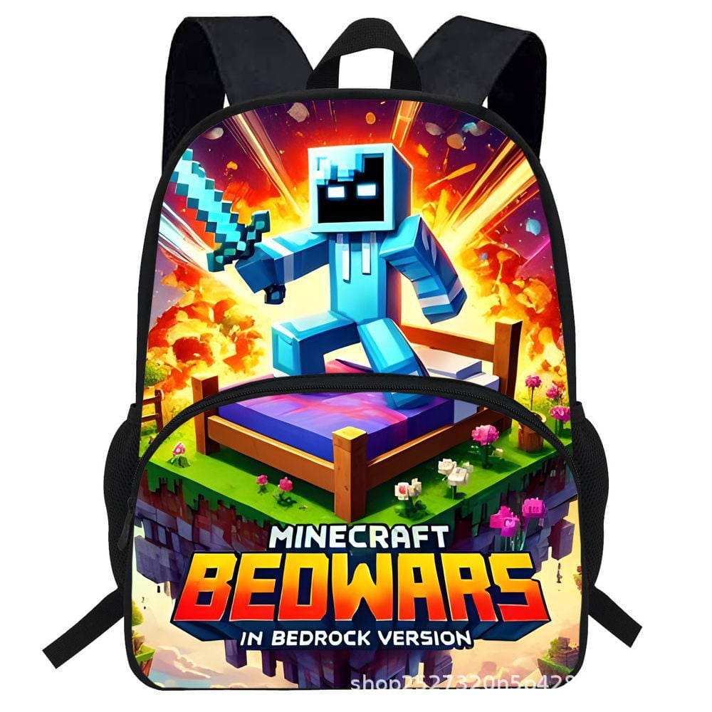 Minecraft Backpack | Gamer Rucksack | Green Creeper Zombie Skeleton ...