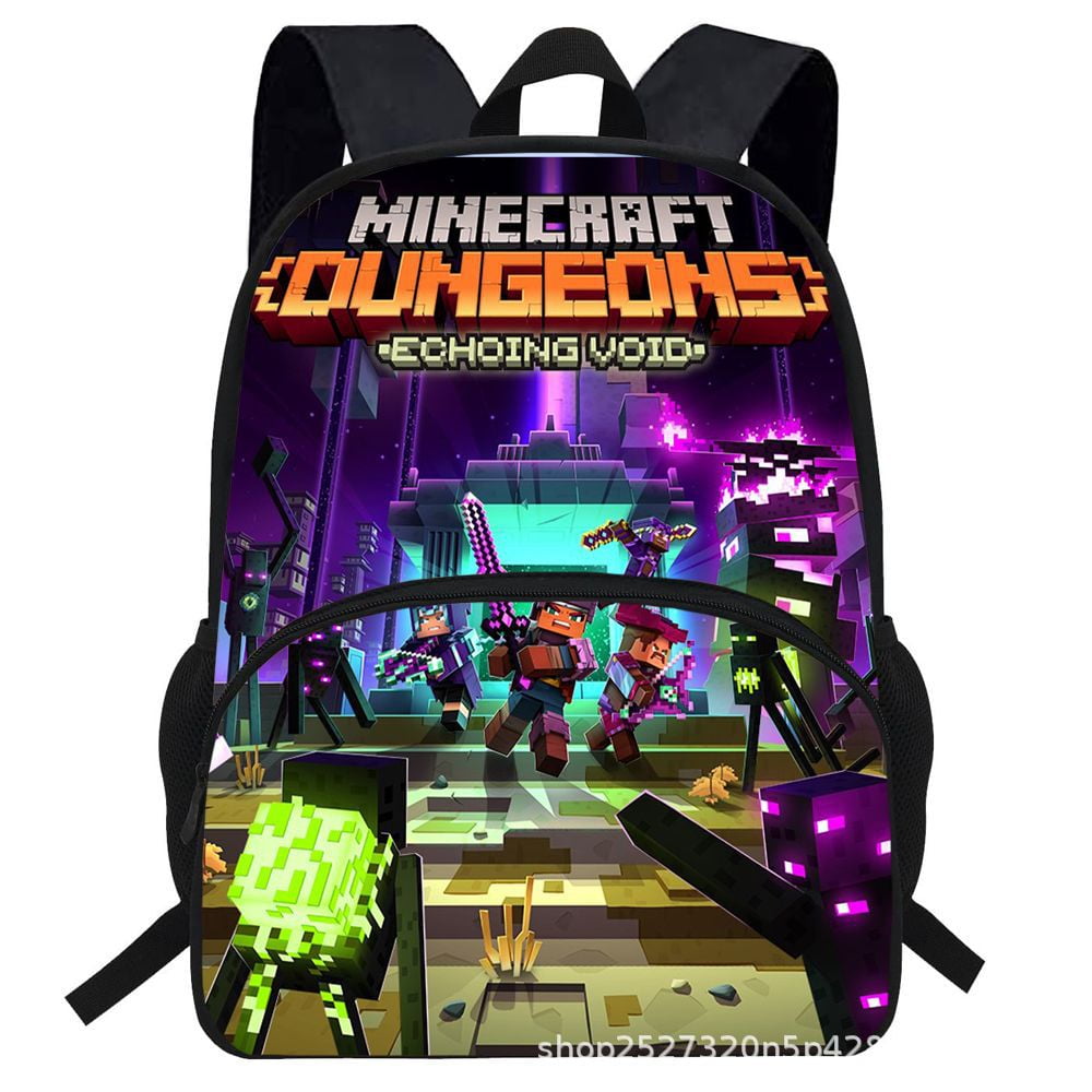 Minecraft Backpack | Gamer Rucksack | Green Creeper Zombie Skeleton Enderman & Cave Spider ...