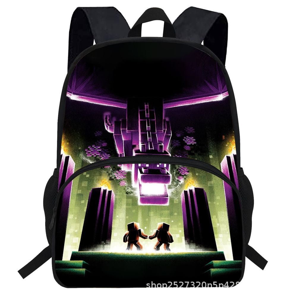 Minecraft Backpack | Gamer Rucksack | Green Creeper Zombie Skeleton Enderman & Cave Spider ...