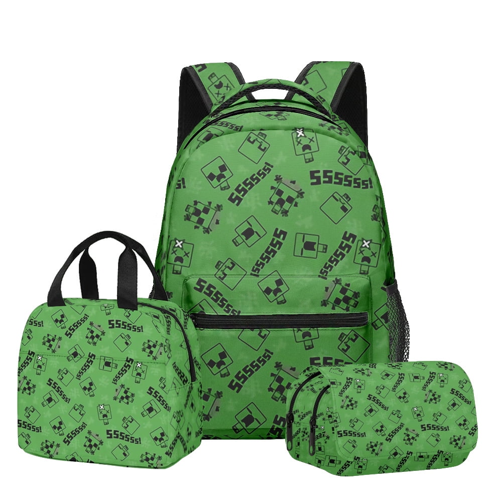 Minecraft Backpack Lunch Bag Pen Case Large Capacity Cartoon ...