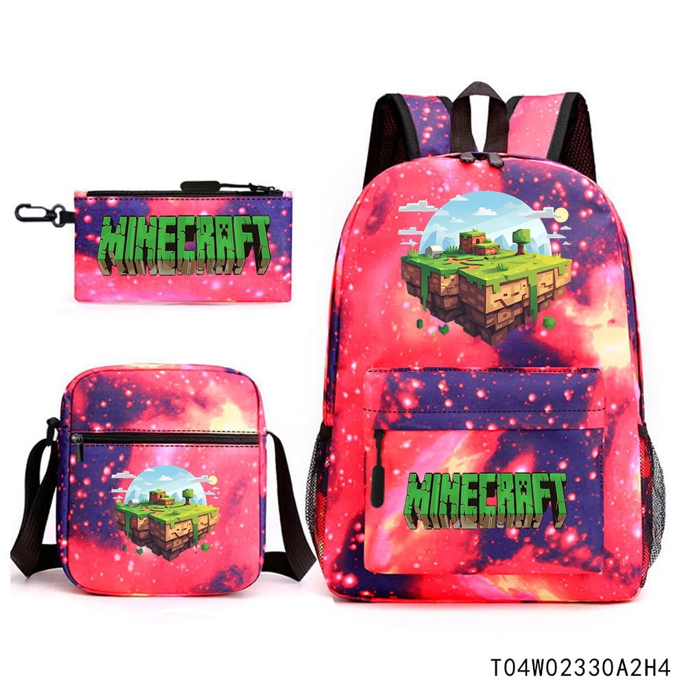 Minecraft Backpack Lunch Bag Pen Case Large Capacity Cartoon ...