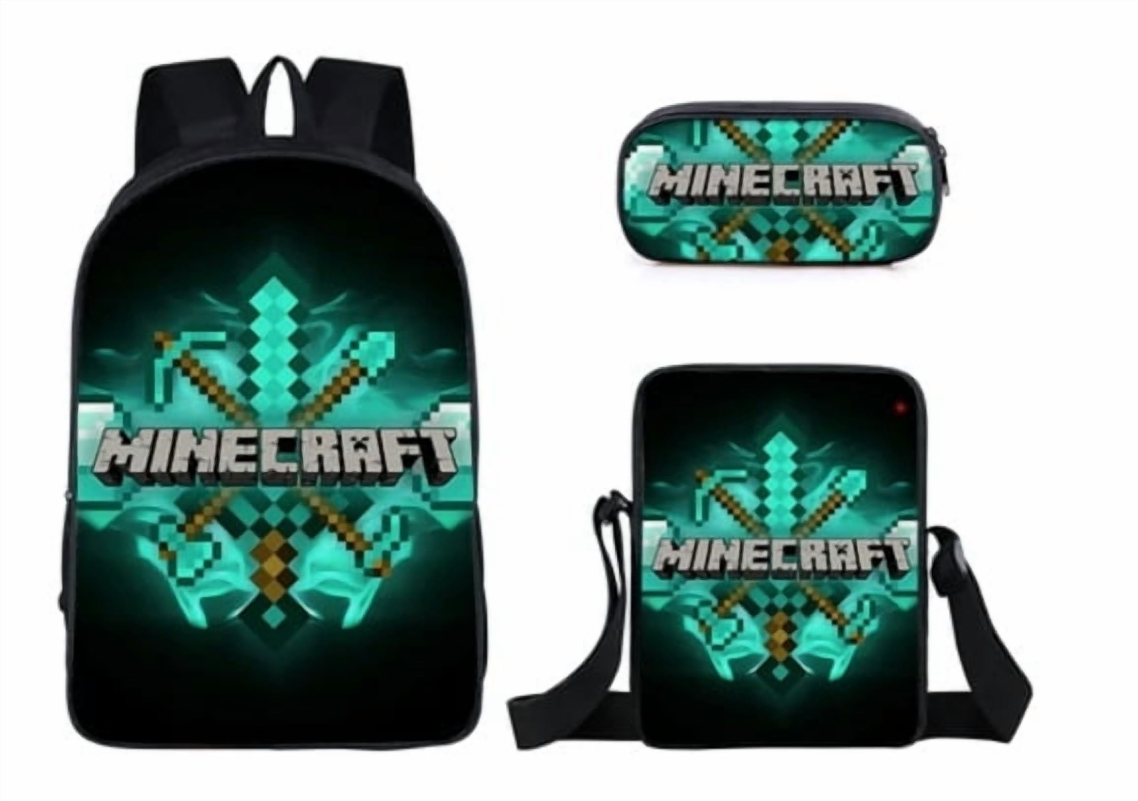 Minecraft Backpack Set, Lunch Box and Pencil Bag, 3-Piece Value Set, 17 ...