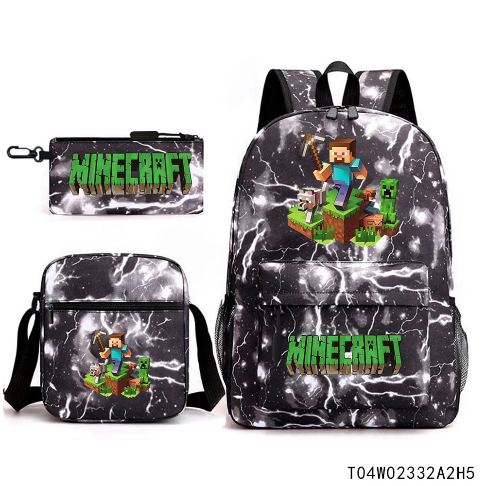 Minecraft Backpack Three-piece Set,Minecraft backpack adjustable ...