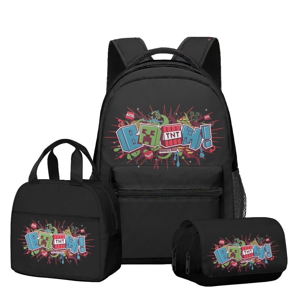 Minecraft Backpack Three-piece Set,Minecraft backpack adjustable ...