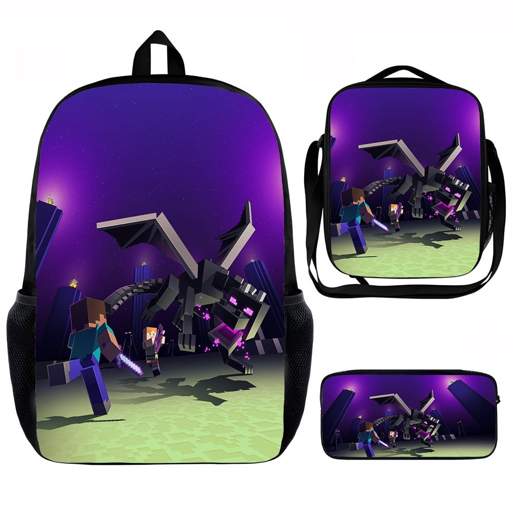 Minecraft Backpack Three-piece Set,Minecraft backpack adjustable ...
