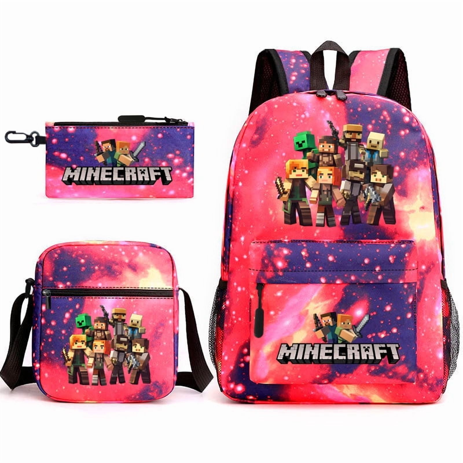 Minecraft Backpack Three-piece Set,Minecraft backpack adjustable ...