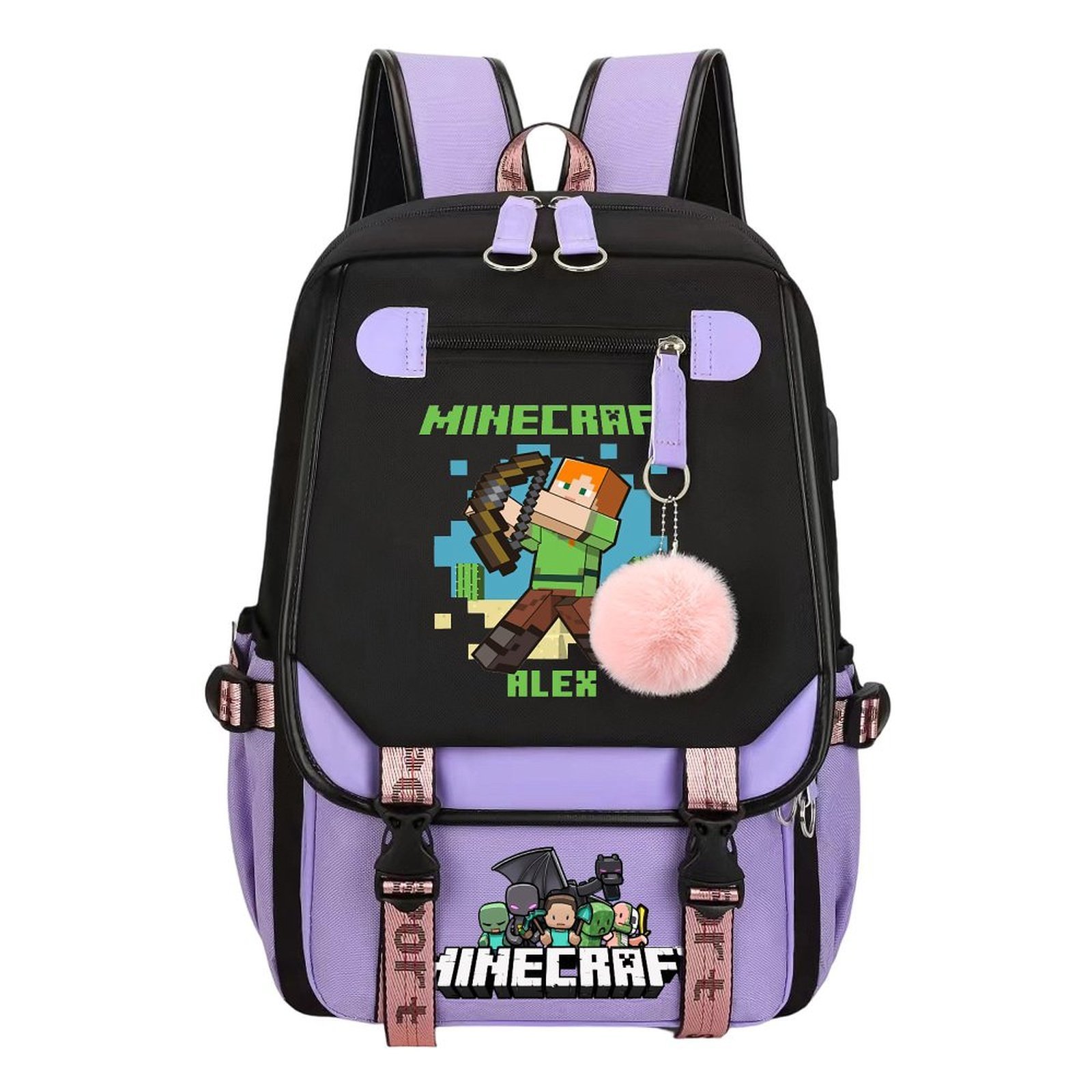 Minecraft Bag Outdoor Travel Backpack Double Shoulder Bag School Bag ...