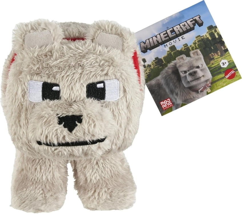 Minecraft Basic Plush Dennis The Wolf, 8-inch Inspired by The Movie Inspired by The Video Game ...