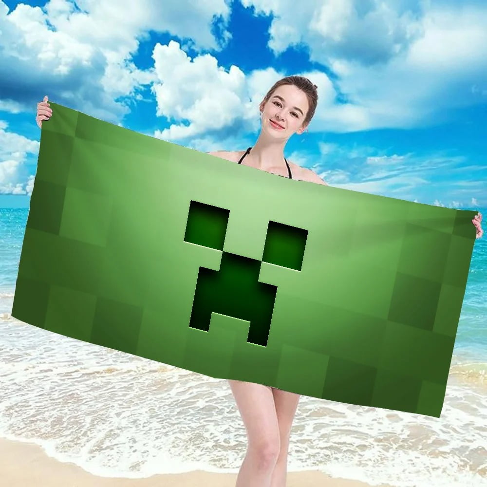 Minecraft Bathrobe and Towel Set Adult Size Hooded Spa Wrap Large Beach ...