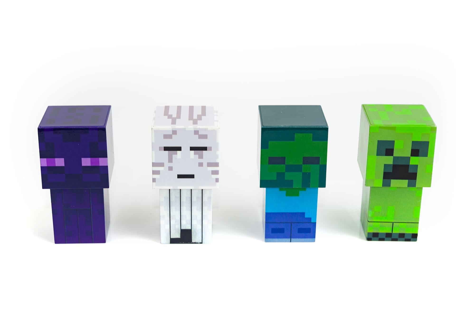 Minecraft Tiny Collectible Figurines | 4-Piece Mini Mob Mood Light Set ...