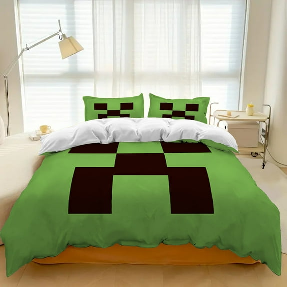 Minecraft Bedding 3 Set Vibrant Full-Color Anime Design with Minecraft ...
