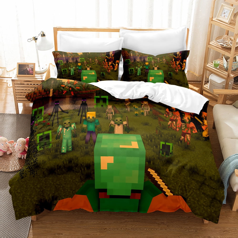 Minecraft Bedding Sets Twin Full Queen King Size Game Printed Bed Set ...