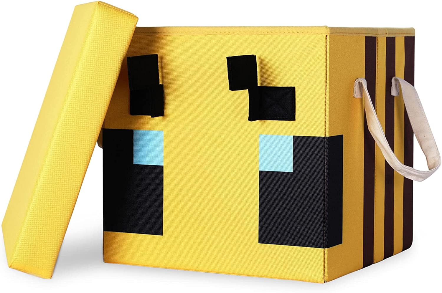 Minecraft Bee 15-Inch Storage Bin Chest With Lid | Foldable Fabric ...