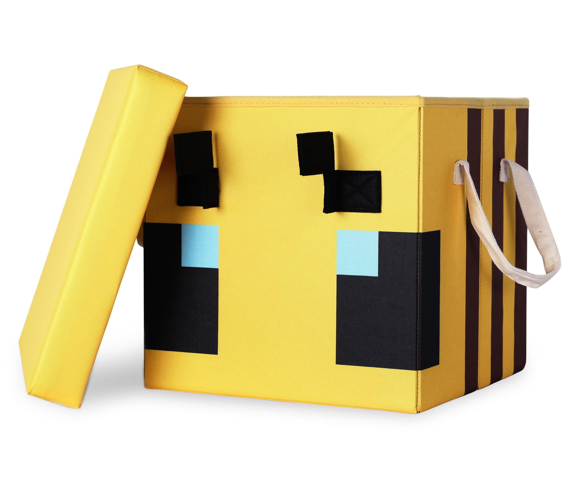 Minecraft Bee Fabric Storage Bin, 15 Inch Cube Organizer with Lid ...