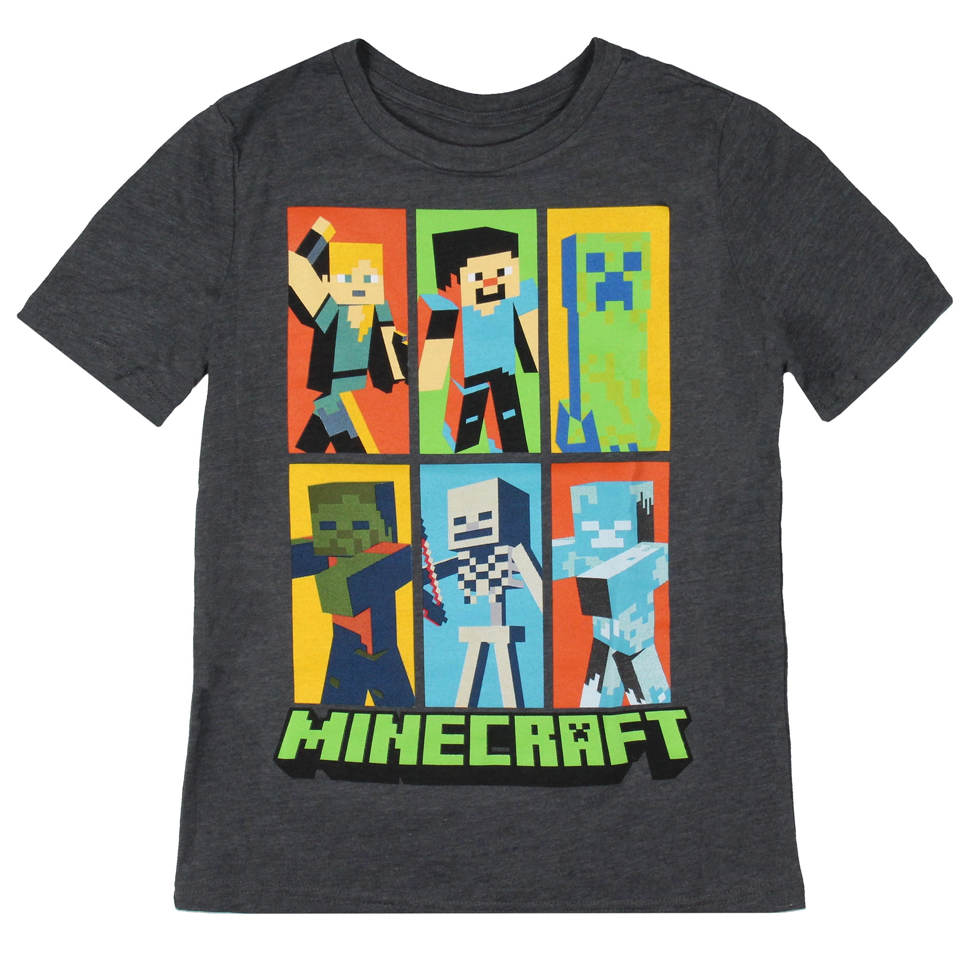 Minecraft Big Boys' Alex Steve Enderman Picture Graphic Boxes T-Shirt ...