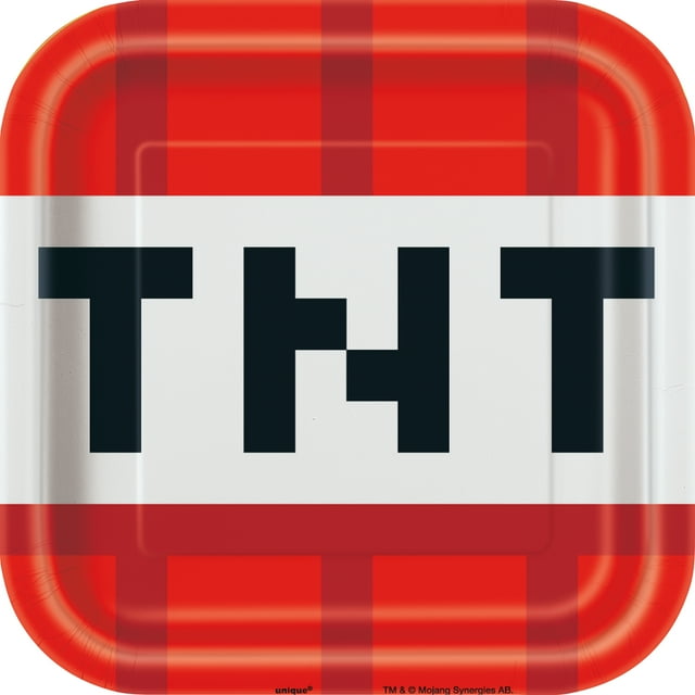 Minecraft Birthday Paper Dessert Plates, 7in, 8ct - Walmart.com