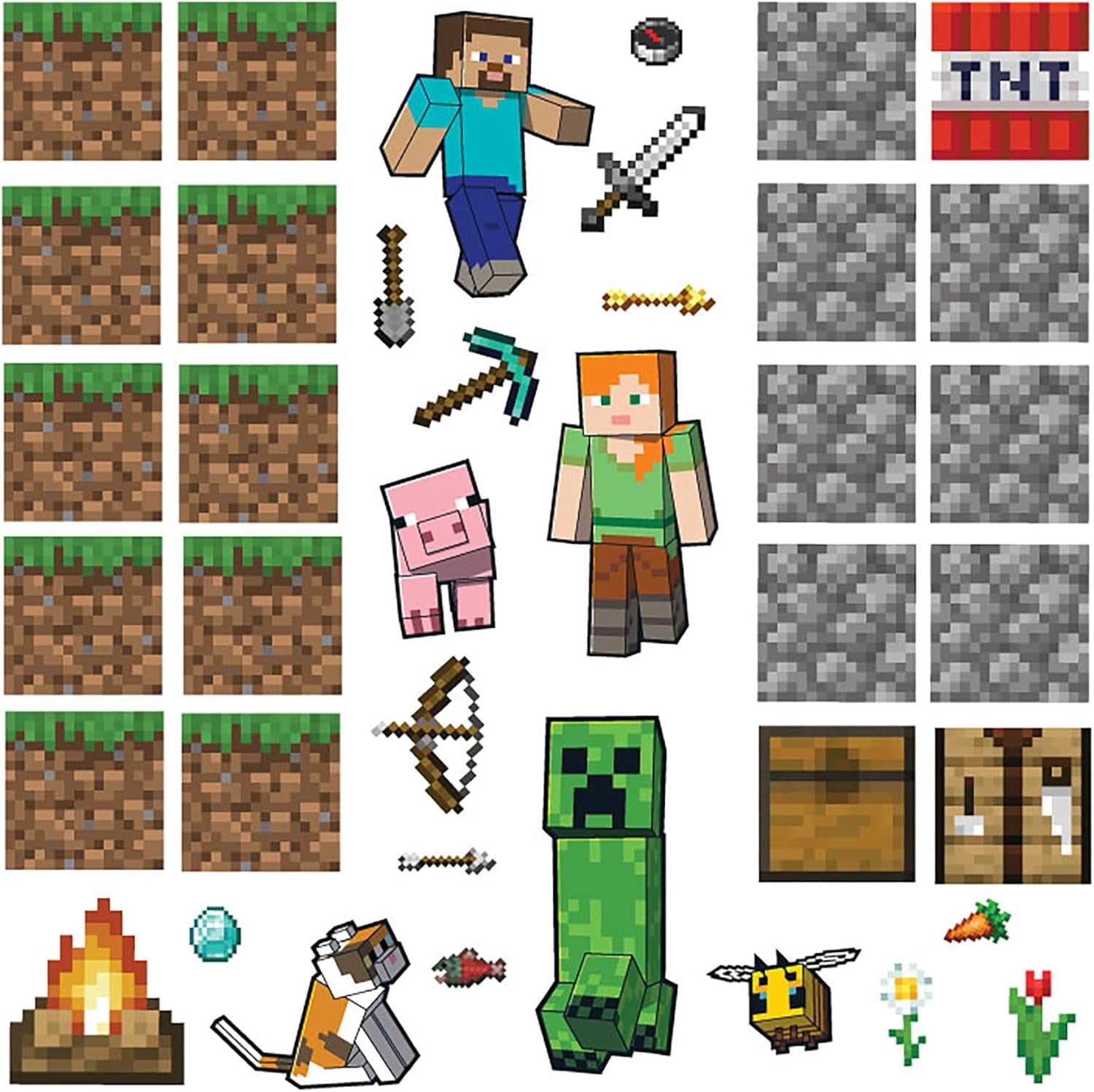 Minecraft Blocks Build Your Own Wall Decals, RMK5581SCS - Walmart.com