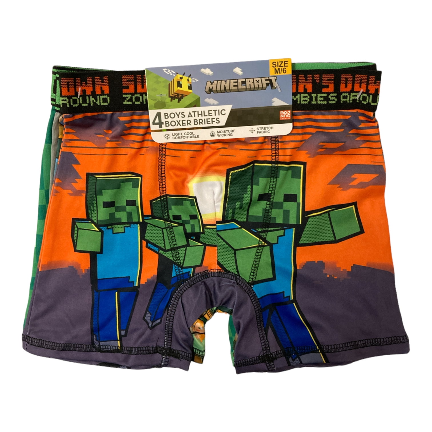 Minecraft Boy's 4-Pack Licensed Athletic Boxer Briefs - Walmart.com
