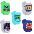 Minecraft Boy's 5 Pack Character Socks, Green/Heather, Small - Walmart.com