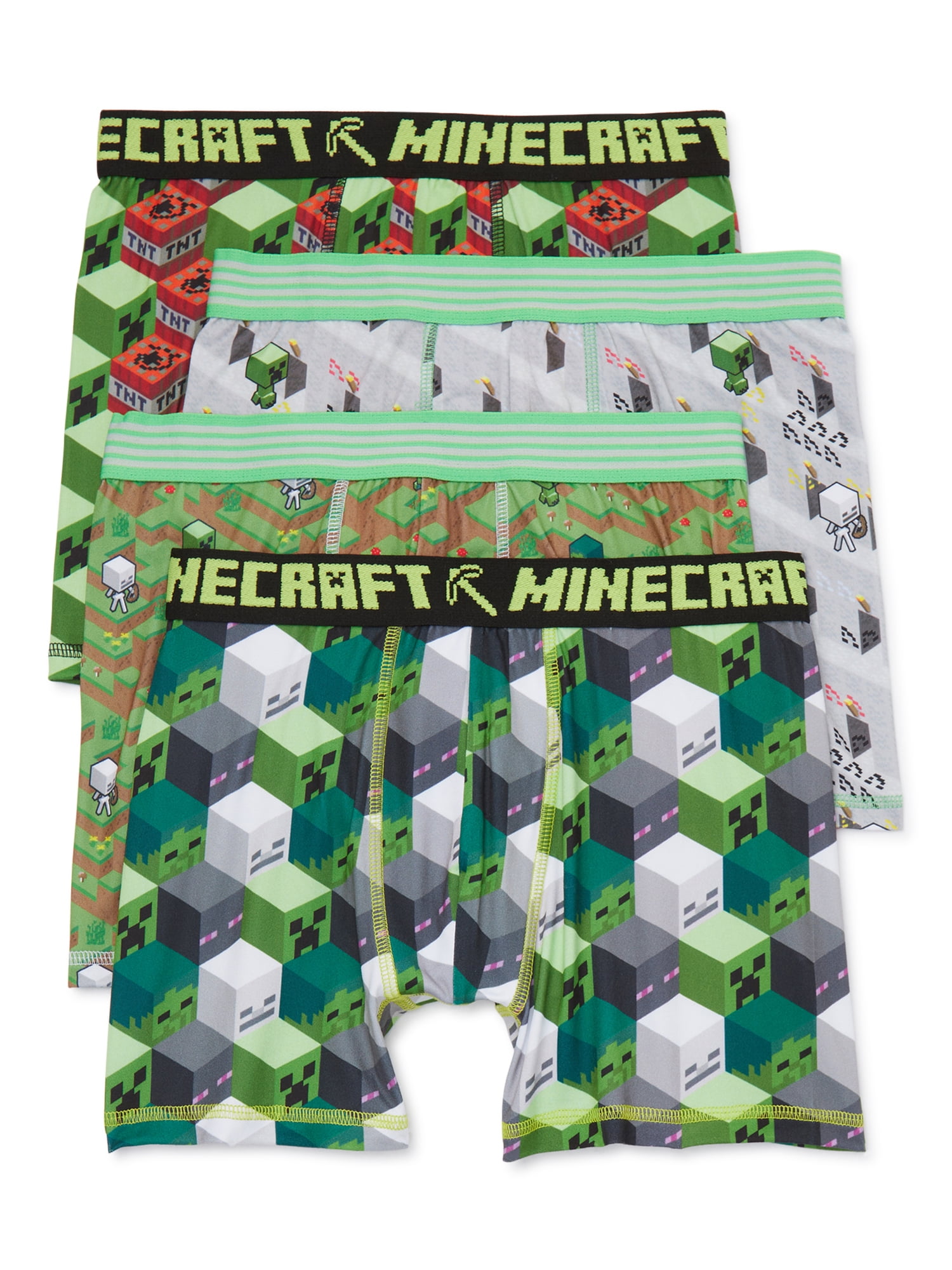 Minecraft Boy's All Over Print Boxer Briefs Underwear, 4-Pack, Sizes XS ...