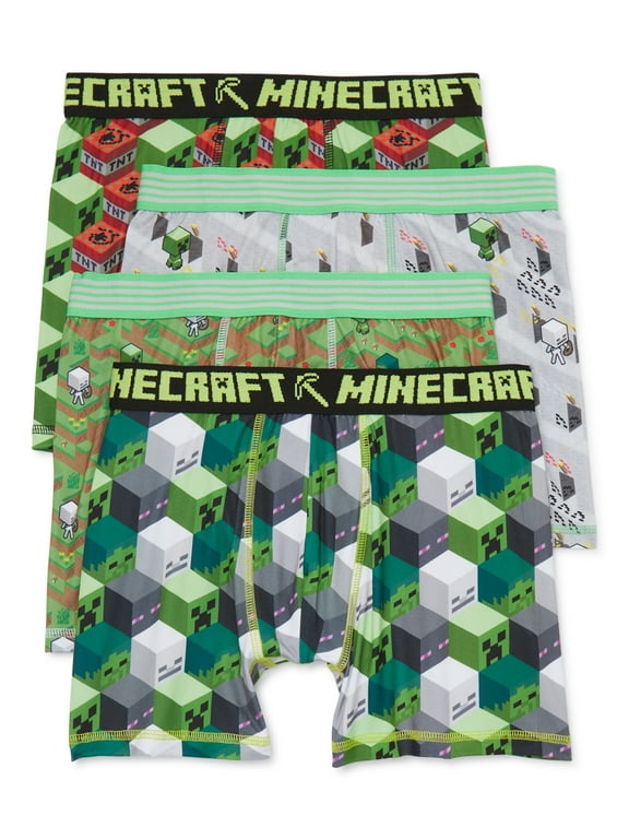 Minecraft Boys Boxer Brief Underwear, 4-Pack, Sizes XS-XL - Walmart.com