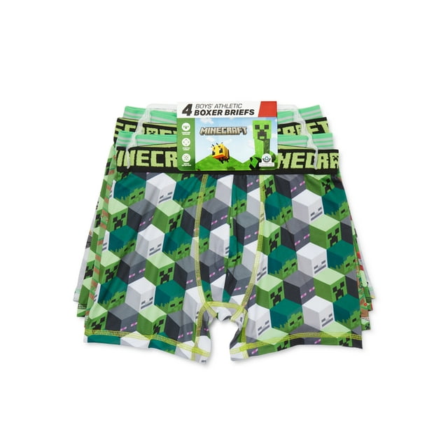 Minecraft Boy's All Over Print Boxer Briefs Underwear, 4-Pack, Sizes XS ...