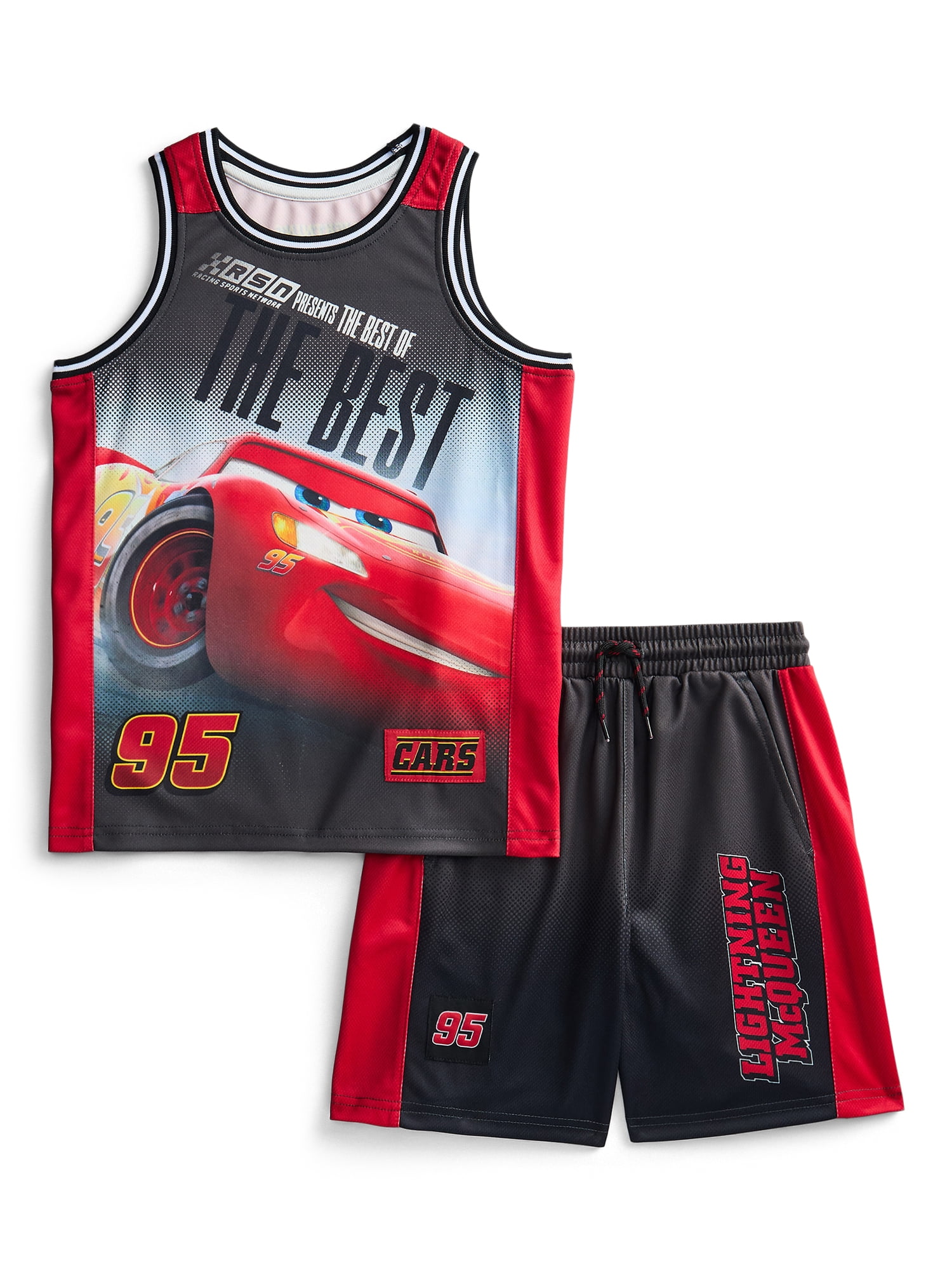 Disney Pixar Cars Boys Basketball Jersey and Shorts Set, 2-Piece, Sizes ...