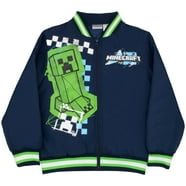 Minecraft Creeper Steve Little Boys Zip Up Puffer Jacket Toddler to Big ...
