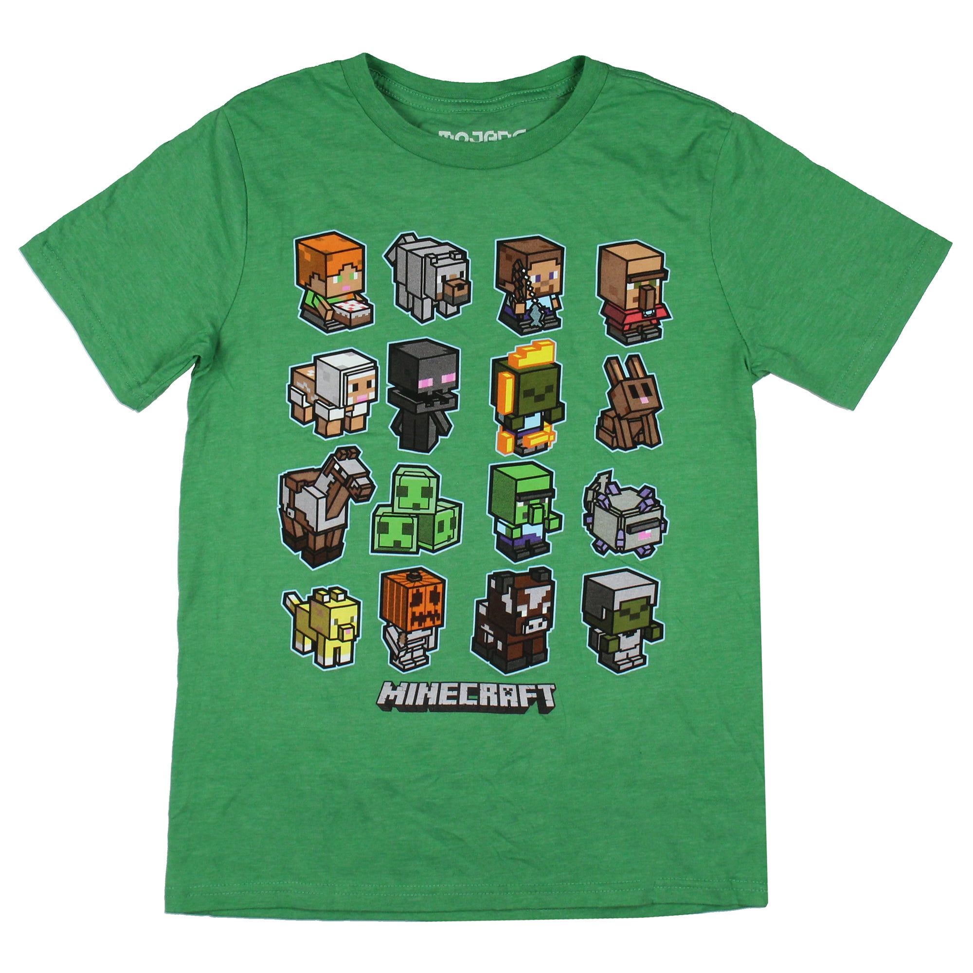 Minecraft Boy's Character Collage Graphic Print Kid's Short Sleeve T ...