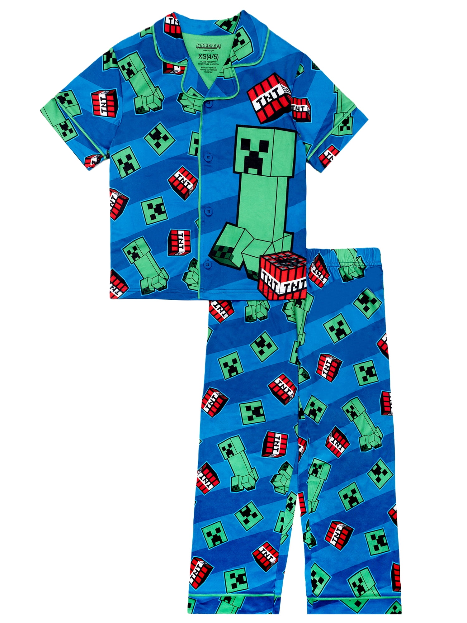 Minecraft Boys 2-Piece Coat and Pant Pajama Set, Sizes 4-12 - Walmart.com