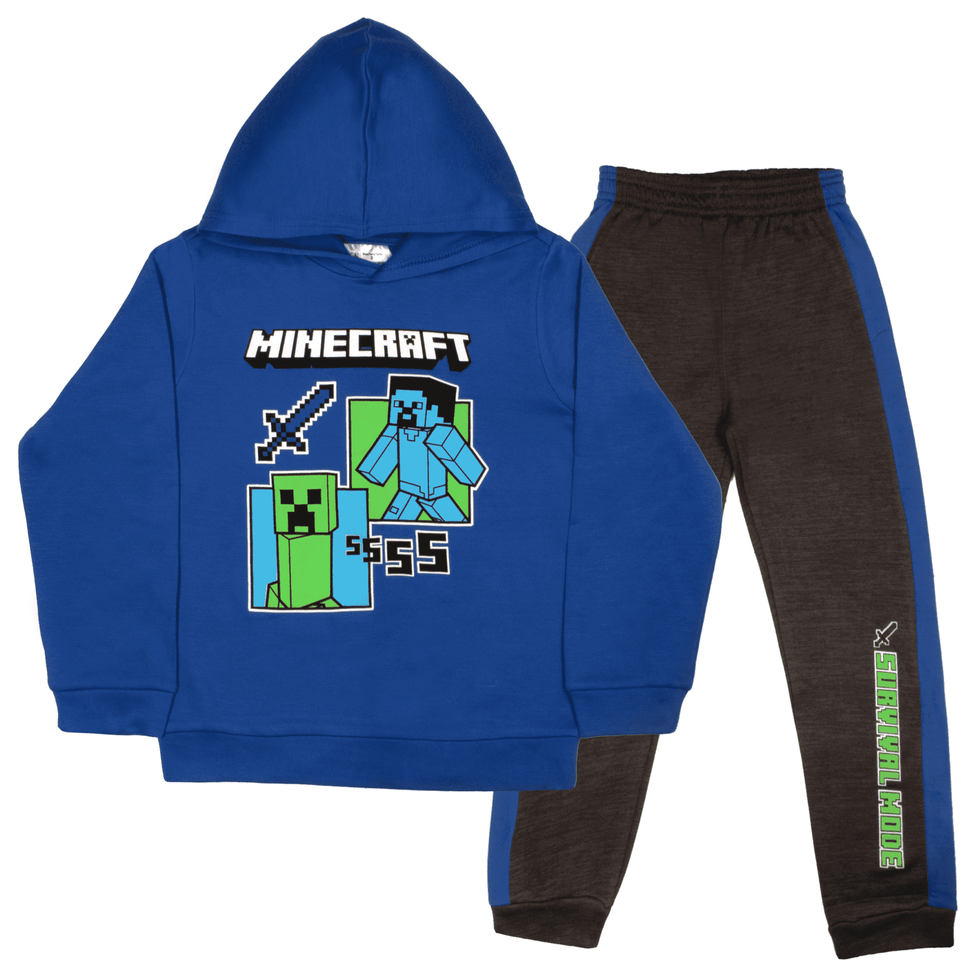 Minecraft Boys Gamer Pajama Sweatpants Set, Hoodie and Jogger ...