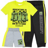 Minecraft Kids 3-Piece Outfit: T-Shirt, Tank Top, Shorts Set (Sizes 4 ...