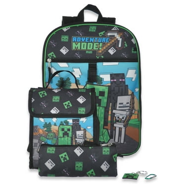 Minecraft Creeper Backpack for Boys & Girls, Gaming Bookbag with Double ...
