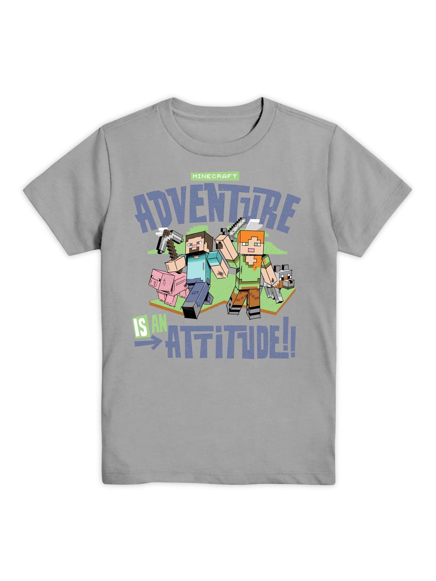 Minecraft, Boys Apparel Graphic Crew Neck Short Sleeve T-Shirt, Sizes ...