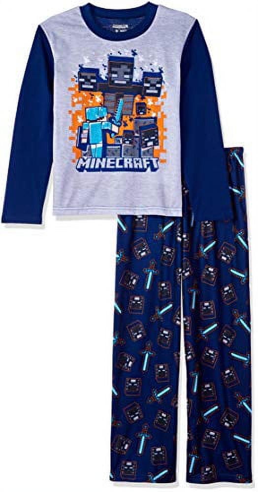 Minecraft Boys' Big 2-Piece Pajama Set, Gray, 10 - Walmart.com