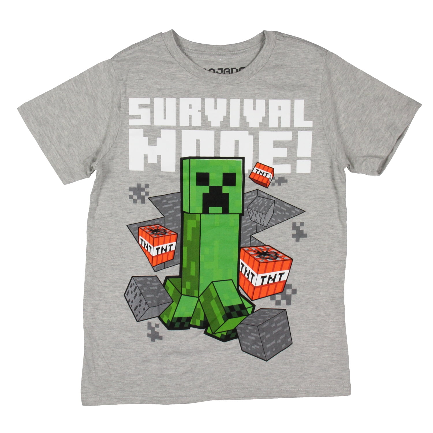 Minecraft Boys' Creeper TNT Survival Mode Graphic Print T-Shirt ...