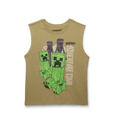 Minecraft Boys MC Heads, Crew Neck, Short Sleeve, Graphic T-Shirt ...