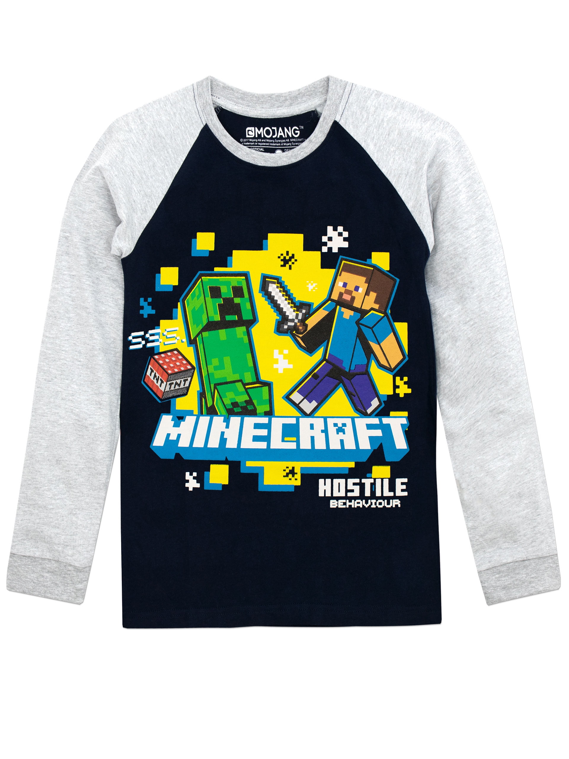 Minecraft Boys Gaming Long Sleeve Creeper T-Shirt Sizes 5-16 - Walmart.com