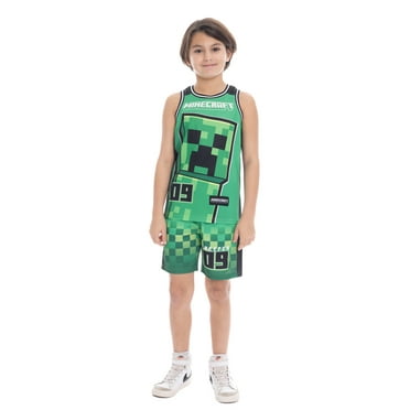Minecraft Boys Costume Short Set with Black TNT Short and Mincraft Logo ...