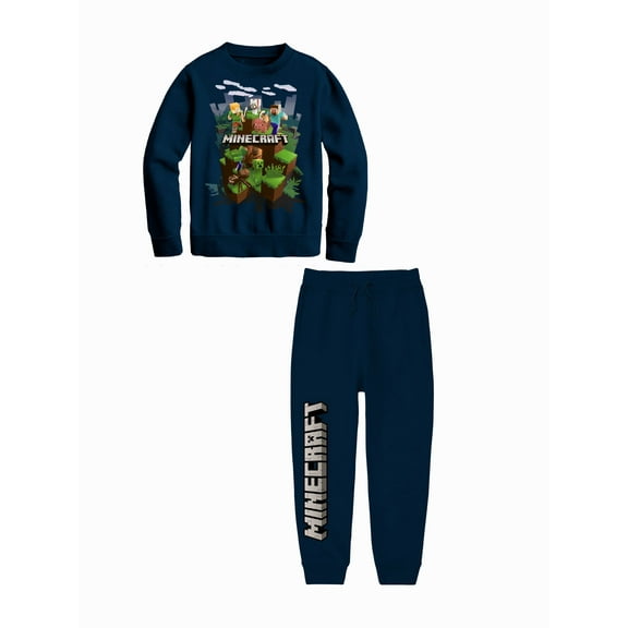 Minecraft Boys Graphic Sweatshirt and Jogger Pants Set, 2-Piece, Sizes ...