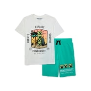 Minecraft Boys MC Heads, Crew Neck, Short Sleeve, Graphic T-Shirt ...