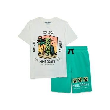 Licensed Minecraft Boys Fashion Tee Short Set, Sizes XS-2XL - Walmart.com