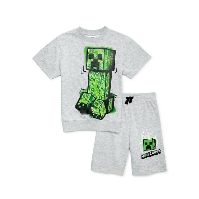 Minecraft Boys Graphic Top and Short Set, 2-Piece, Sizes 4-10 - Walmart.com
